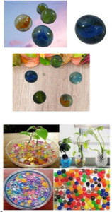 imtion 2 In 1 ( 100 Pcs Water crystal ball + 4 Pcs Kanche Glass marble ...