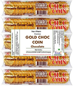 Veg E Wagon Gold Choc Coin Pack of 6 Chocolate Flavoured Candy Bars ...