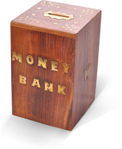 DigiRake Money Bank with Lock | Wooden Piggy Bank | Undiyal Box 8*5*5 ...