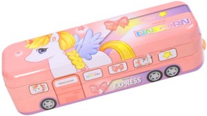 Flipkart.com | Neel Metal School Bus Geometry box with cartoon print ...