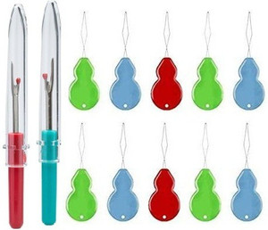 Kunfaya Combo 2 Pcs Plastic Seam Ripper + 10 Pc Needle Threader Picker ...