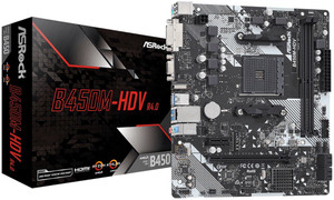 ASRock B450M-HDV AM4Socket Micro-ATX AMD B450 Chipset DDR4 Motherboard ...