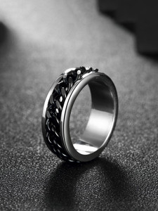 YELLOW CHIMES Tough Dude Chain Stainless Steel Silver Rings Stainless ...