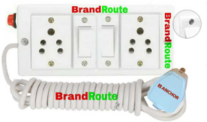 BrandRoute Anchor 2 Socket Extension Board Fitted-2 Socket (6Amp),2 ...