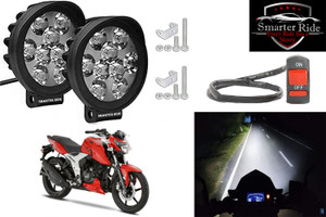 SMARTER RIDE Waterproof 9 Cap LED Fog Light with Switch for TVS Apache ...