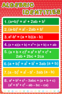 Maths Algebraic Identities Print for Students Paper Print - Educational ...