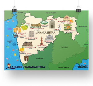 Maharashtra Map - Wall Poster - Super Squ Explores Maharastra ...