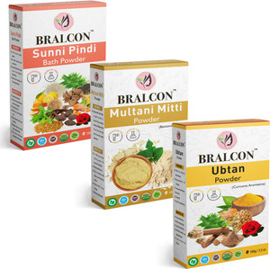 BRALCON Organic Sunni Pindi Bath Powder, Multani Mitti, Ubtan Powder ...