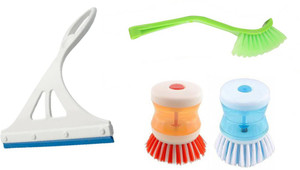 WHITEIBIS Plastic Glass Wiper,Sink and Dish Brush,Liquid Soap Dispenser ...