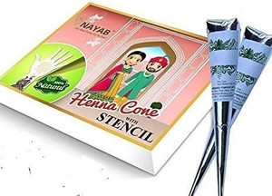 Nayab All Festival Mehandi Cones-12 Pieces in 1 Box with 8 Henna ...