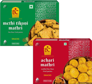 BHIKHARAM CHANDMAL Achari Mathri & Methi Tikhoni Mathri - Maida Namkeen ...