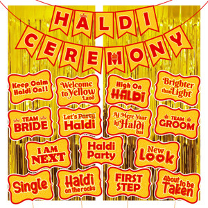 ZYOZI 18 Pcs Combo Mehandi Props for Photoshoot/Haldi Props for Bride ...