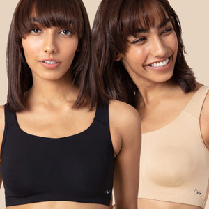 Nykd Pack of 2 Everyday Slip-On Sports Bra-Wireless, Non-Padded, Full ...
