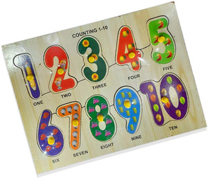 SAFESEED Learning Educational Board for Kids Wooden 1-10 Counting ...