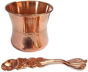 COPPER COUNTER Copper Tamba Pooja Panch Patra with Achmani Spoon Puja ...