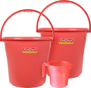 RATAN Ratan 3 Pieces 2 Frosty Bucket 16L + 1 Frosty Mug 1000ml Plain ...