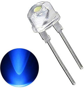 Wizzo (Pack of 100 Pcs) Transparent Blue LED 8mm 3V DC 2 Pin (BLUE ...