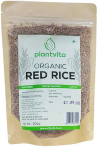 plantvita Organic Red Rice [Pack of 500g] Red Matta Rice (Full Grain ...