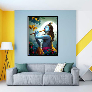Ocean Decore 52 cm shree krishna ji wall poster Self Adhesive Sticker ...