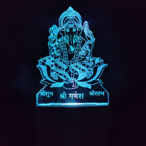 Talgo SHREE GANESH Acrylic 3D Illusion RGB 7 Colour Changing LED Plug ...