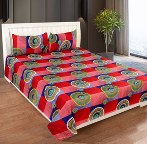 Bauji Creation Bedsheet 144 TC Microfiber Double 3D Printed Flat ...