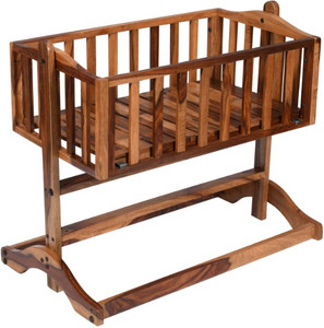 Wakefit Mulan Sheesham Wood Baby Cradle, Convertible to Baby Crib and ...