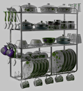 AVAIL Utensil Kitchen Rack Steel 32 x 30 Inch Wall Mount Kitchen Rack ...