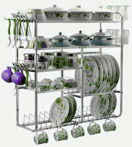 AVAIL Dish Drainer Kitchen Rack Steel 32 x 30 Inch Wall Mount Kitchen ...