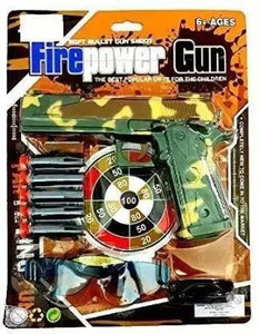 3 Jokers FIRE Power Gun Toy for Kids with 5 Soft Bullets Guns & Darts ...