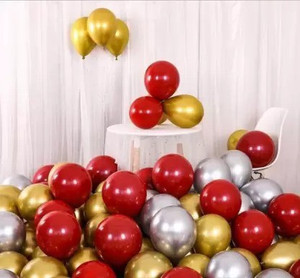 Flipkart.com | SHN Solid Pack Of 60 Metallic Balloons Red, Gold, Silver ...