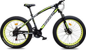 BIKKER Fat Tyre Cycle for Men with Dual Disc Brake, Front Suspension ...
