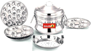 sun1 IDLI POT-3 PLATES 18-IDLIS AND EXTRA 1-STEAMER AND 1-MINI IDLI ...