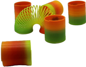 Tazs Mini Expandable Bouncy Slinky Plastic Spring Toy for Kids (Pack of ...