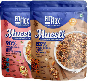 FIT & Flex Muesli Choco Almond(210g) + Fruity Crunch(210g) | Zero ...