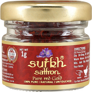 SURKH Saffron - 1 Grams - Premium Pack - 100% Pure I Natural I ...
