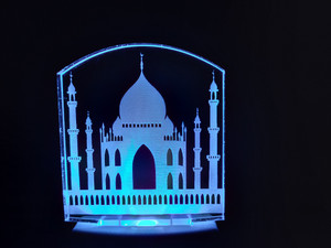 TURK TAJ MAHAL Acrylic 3D Illusion RGB 7 Colour Changing LED Plug and ...