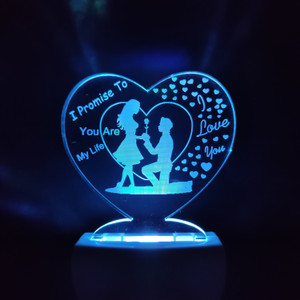 kampbros LOVE COUPLE Acrylic 3D Illusion RGB 7 Colour Changing LED Plug ...