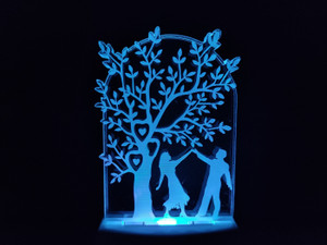 MF TREE COUPLE Acrylic 3D Illusion RGB 7 Colour Changing LED Plug and ...