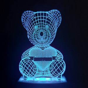 Blaton TEDDY BEAR Acrylic 3D Illusion RGB 7 Colour Changing LED Plug ...