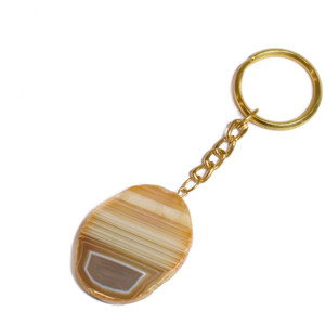 Maureen Natural Agate Stone Key Ring for Good Luck & Prosperity (D-7 ...