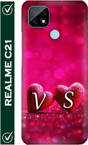 FULLYIDEA Back Cover for realme C21, RMX3201, Letter V, Alphabet V ...