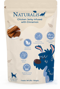 Naturalis Chicken Jerky Dog Treats Infused with Cinnamon (100gm ...