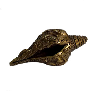 DivineTemples Brass Small Shankh with Ganesha Design Decorative ...