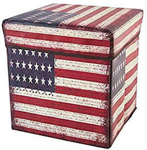 Storia Foldable Storage Toy Box Sitting Stool BasketUSA Flag Print ...