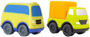 FUNSKOOL GIGGLES MINI VEHICLES SET OF 2 , SCHOOL BUS & CONTAINER TRUCK ...