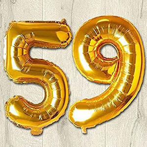 Flipkart.com | HMFURRYS FINEST Solid Golden Foil No.59 Balloons Letter ...