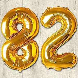 Flipkart.com | HMFURRYS FINEST Solid Golden Foil No.82 Balloons Letter ...