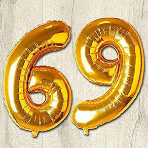 Flipkart.com | HMFURRYS FINEST Solid Golden Foil No.69 Balloons Letter ...
