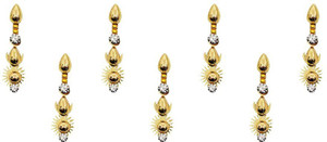 Comet Busters Fancy Long Golden Bindi (BIN1714) forehead Gold Bindis ...