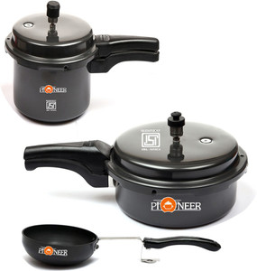 Pioneer Hard Anodised 3 ltr Cooker + 2ltr Sub Junior Pressure Pan ...